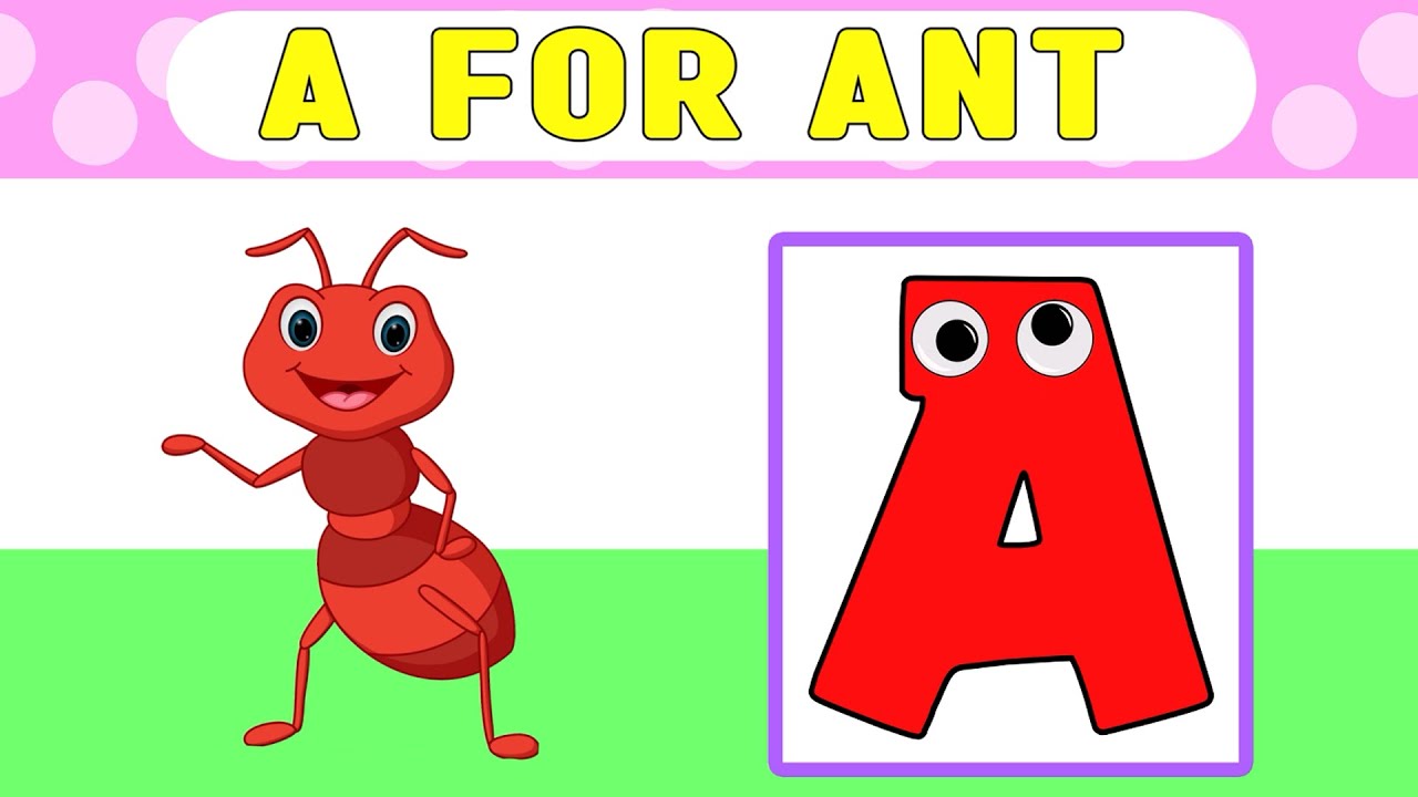 ABC Learning For Kindergarten | A to Z Words | Alphabets | Kids ABC ...