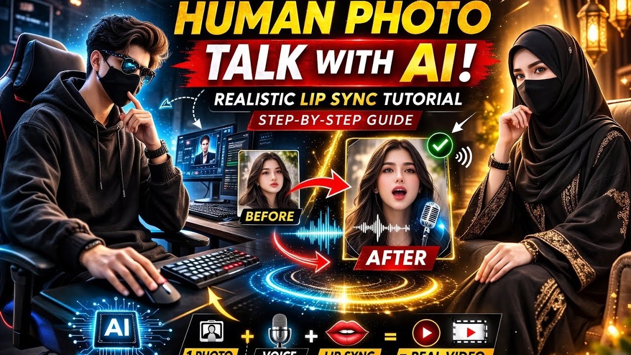 Make Any Human Photo Talk with AI | Realistic Lip Sync Tutorial (Step ...