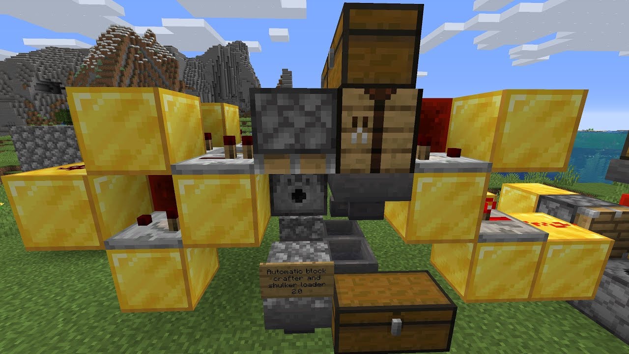 Automatic block crafter and shulker loader system in Minecraft - YouTube