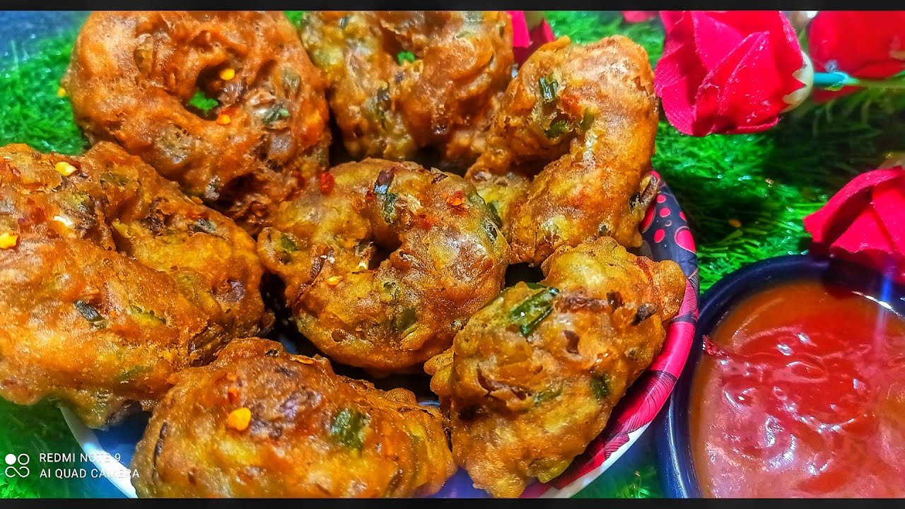 vegetable ring PAKORA.Chrispy snacks for tea time breakfast. #snack # ...