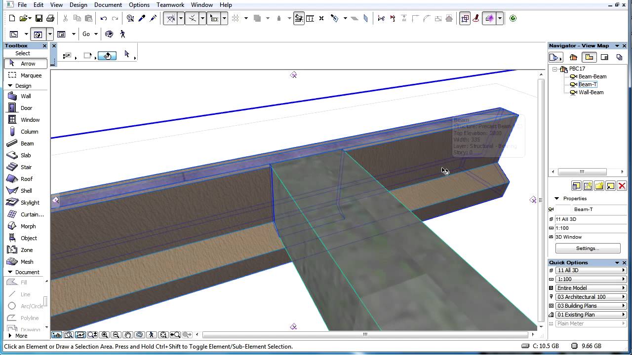 Priority Based Connections in ARCHICAD - reference line method: beams ...