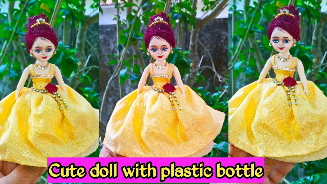 DIY: how to make a mini princess doll with waste materials |clay doll ...