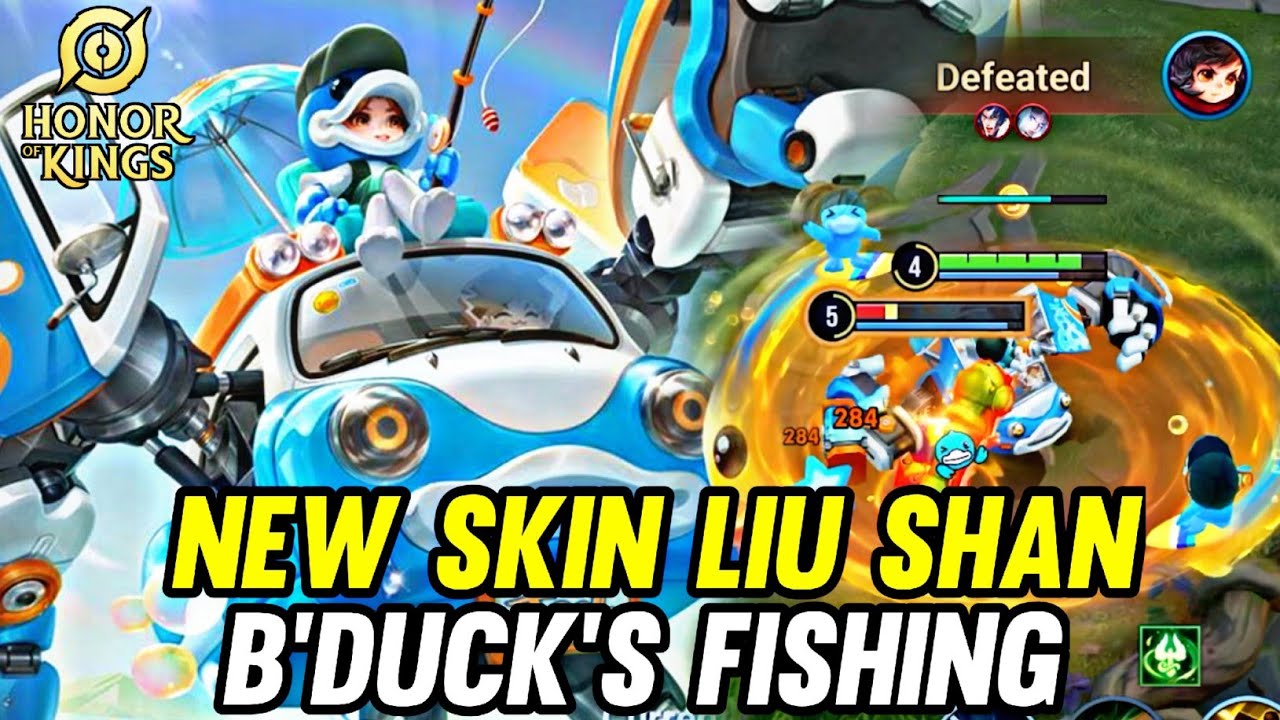 HOK : NEW SKIN LIU SHAN B'DUCK'S FISHING GAMEPLAY - HONOR OF KINGS ...