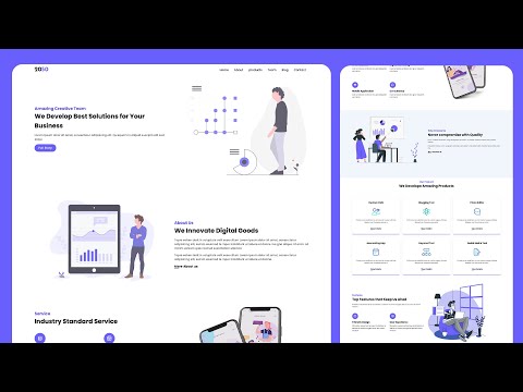 Build A Responsive Landing Page With Html Css Javascript - Youtube