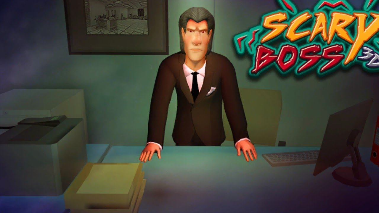 Scary boss office 3D level 1 employee card - YouTube
