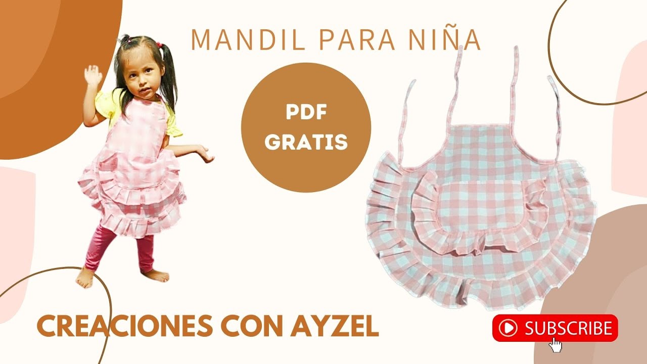 MANDIL INFANTIL NIÑA (PATRON GRATIS) 3 -5 AÑOS - YouTube