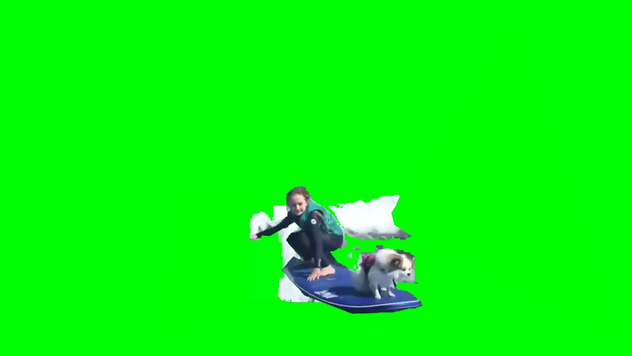 Surfing girl green screen - YouTube