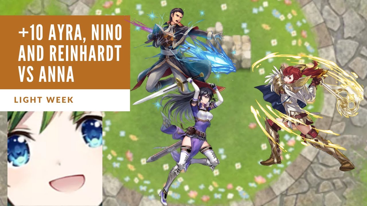 [FEH] Tier 21+Aether Raids +10 Ayra,Nino,Reinhardt vs ANNA | Fire ...