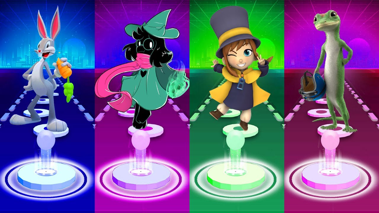 Tiles Hop EDM Rush | Cartoon characters | Bugs Bunny VS Ralsei VS Hat ...
