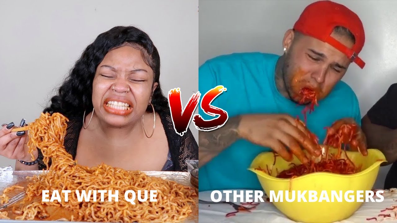 eat with que vs other mukbangers. - YouTube