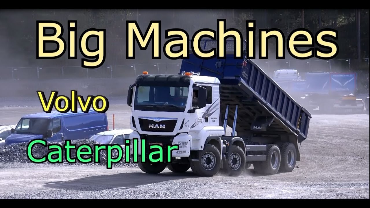 Scania Truck vs MAN truck-Volvo Ec 390 Excavator-Caterpillar 320 Steam ...