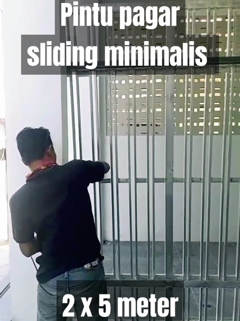 pintu pagar sliding minimalis terbaru 2x5 m - YouTube