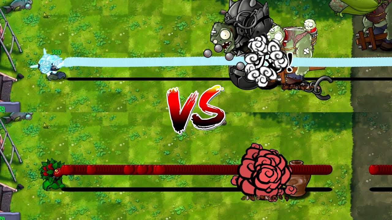 PvZ fusion 3.0 -Random Pea With Rapid Bullet Vs 4 Vase Breaker Zombie ...