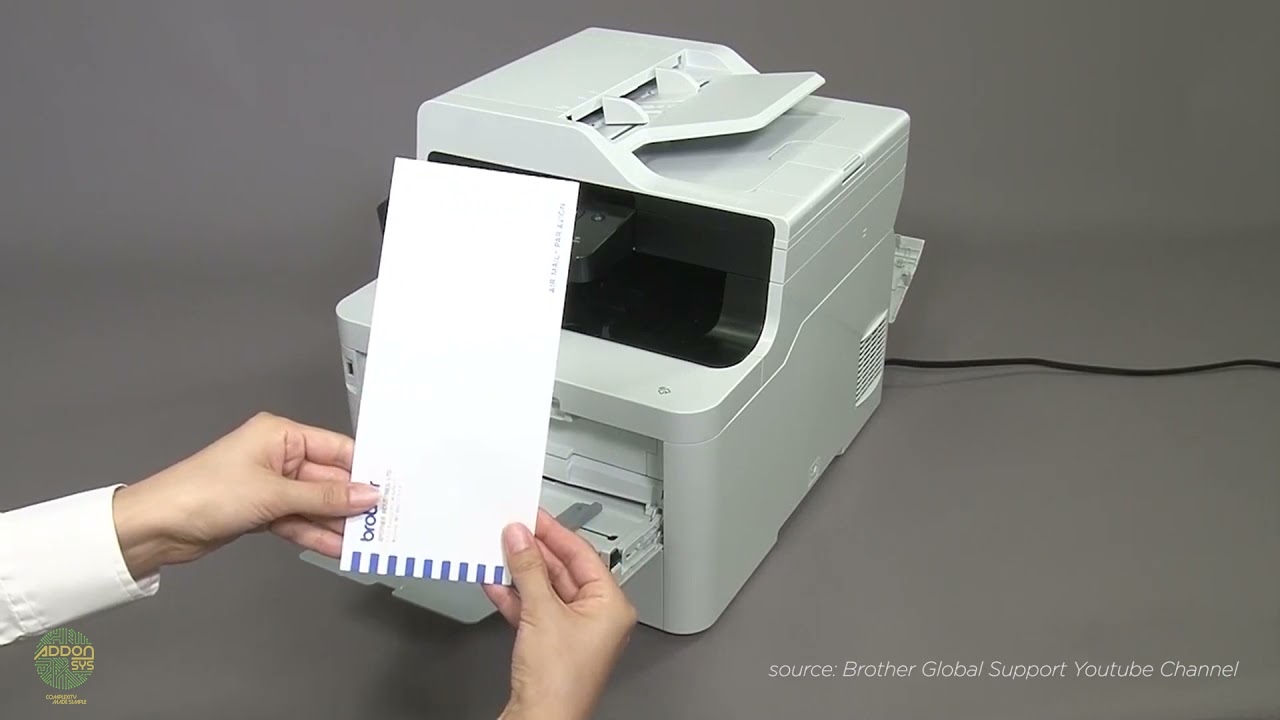 Brother MFC-L3770CDW Load Envelopes - YouTube