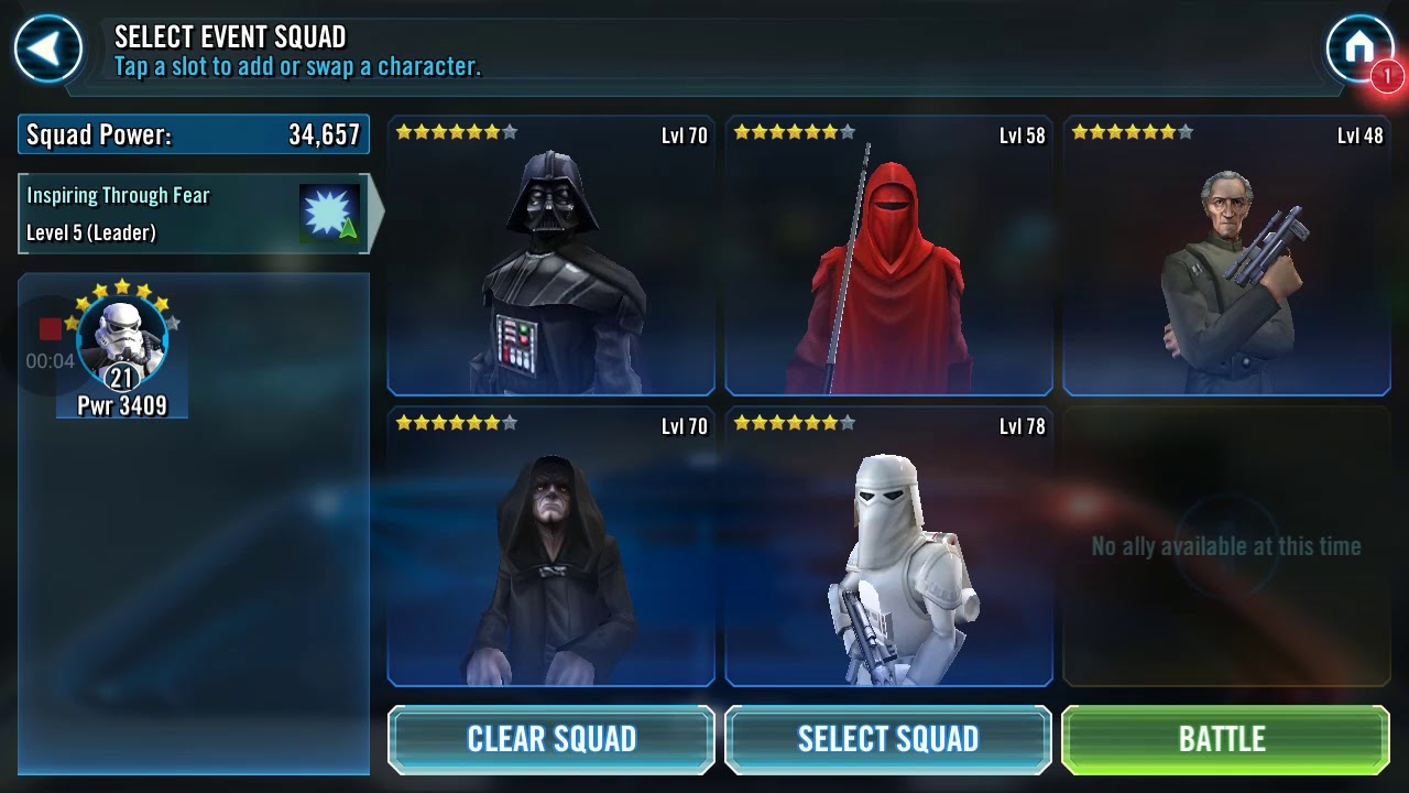 Star Wars GoH Oct trying to defeat the blue white Droid but losing but ...