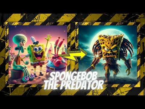 😱The predator version of Spongebob is scary and vicious #spongebob # ...
