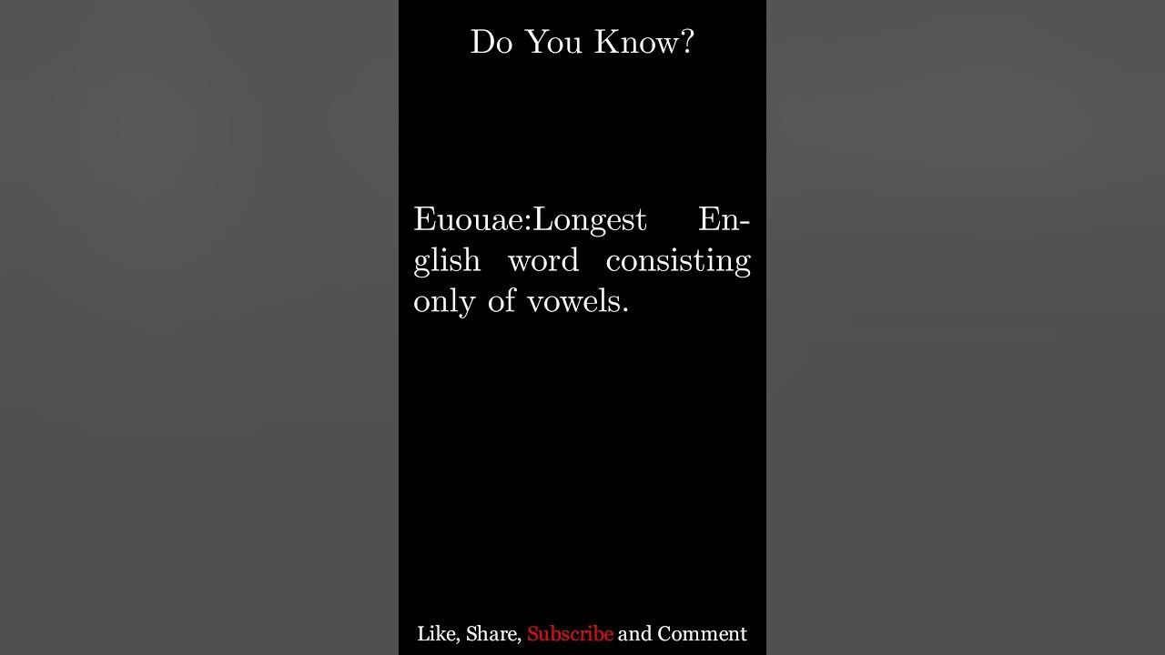 Longest English Word With Only Vowels YouTube longest-english-word-with-only-vowels-youtube
