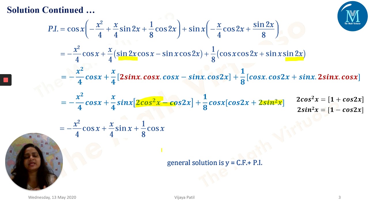 7 Linear Differential Equations: Method of Variation of Parameters ...
