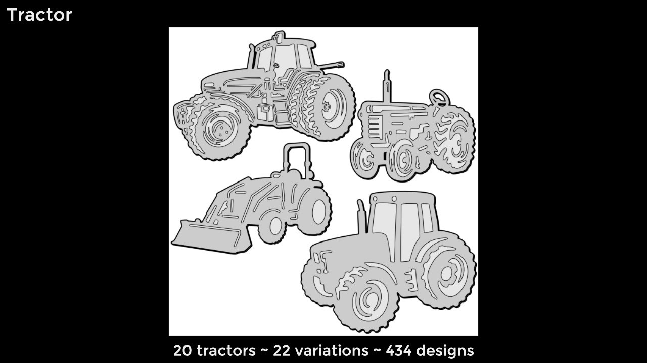 Tractors - 20 tractors ~ 22 variations ~ 434 designs - YouTube