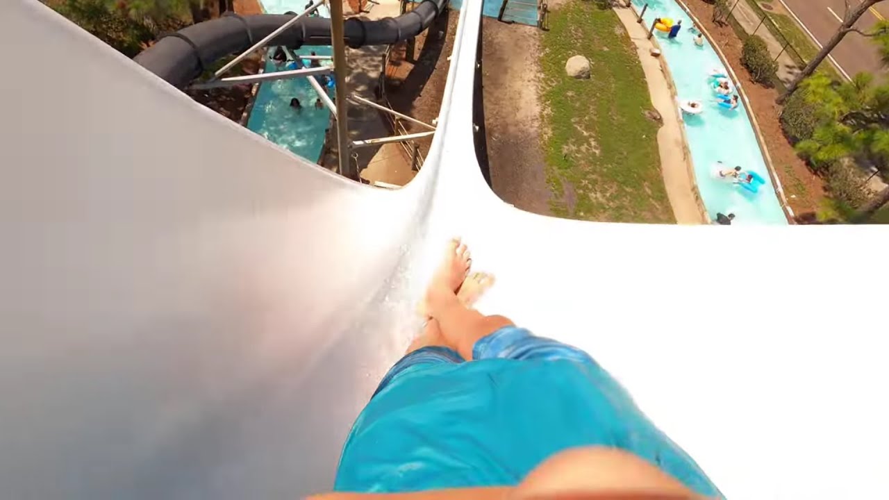 Tree Top Drop Slide 1 POV, Shipwreck Island Water Park (Non Copyright ...