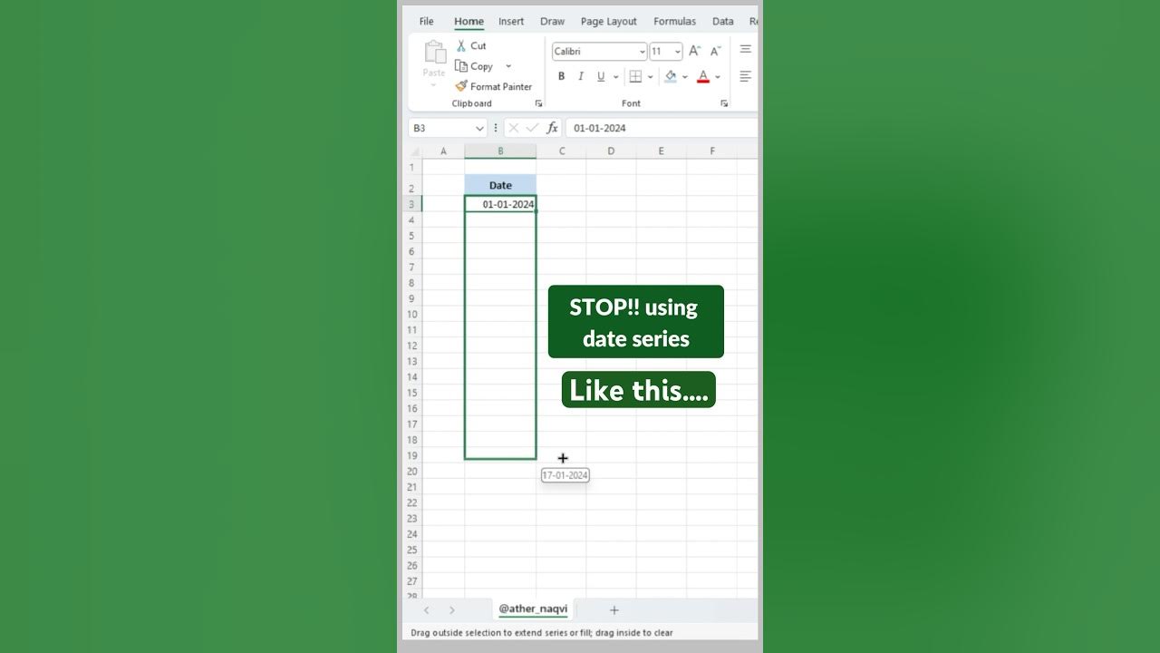 One year date series in few seconds in excel l series in excel #excel #excelshorts #ytshorts # ...