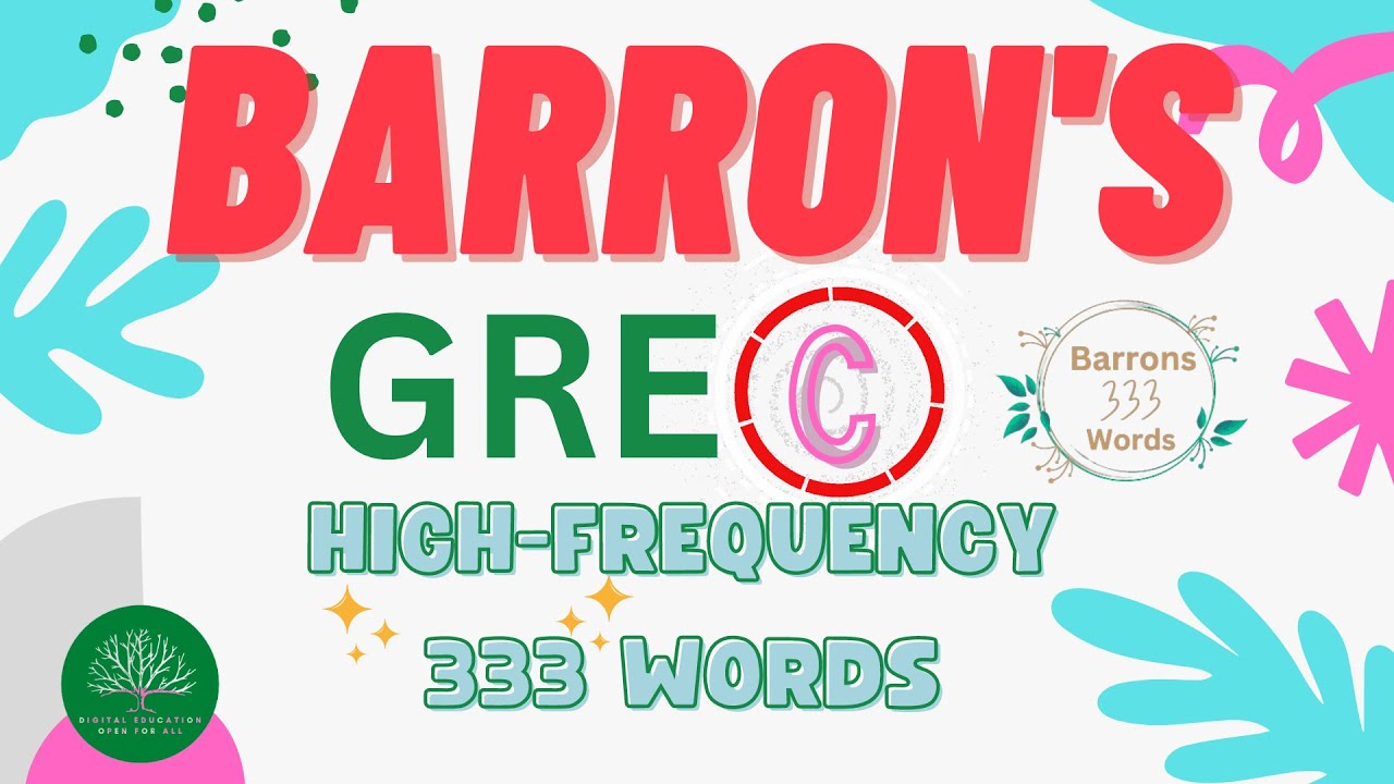 lC1l Barron's GRE High Frequency 333 Words, 333 GRE "Must Know" Words ...