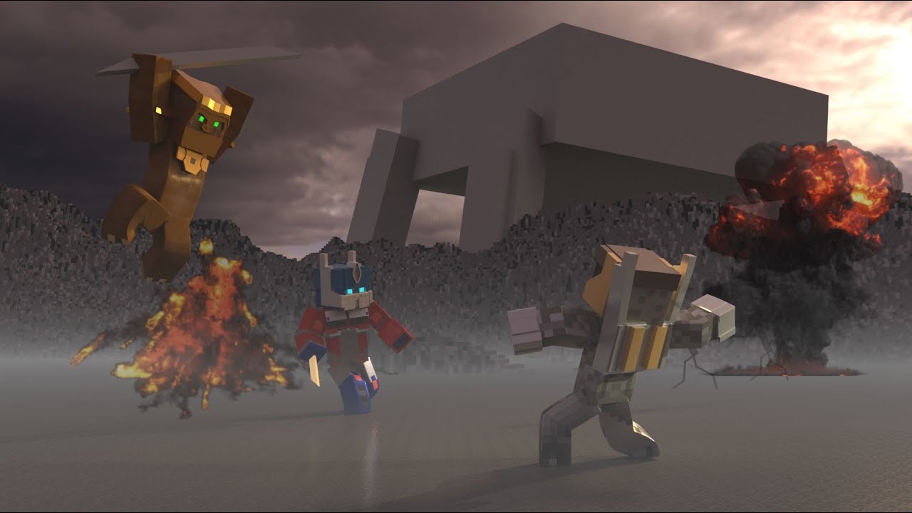 Transformers: Rise of the Beasts Teaser Battle Scene Minecraft ...