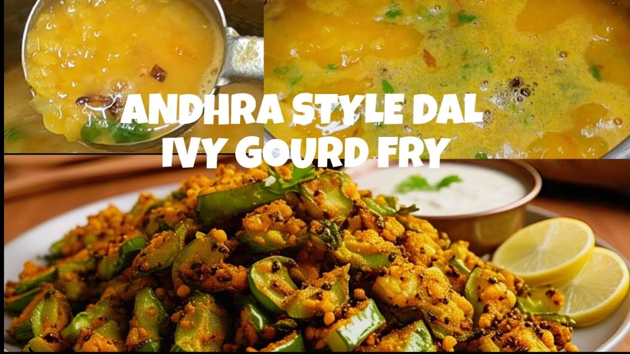 Andhra style pappu pulusu | Andhra style dal with ivy gourd fry ...