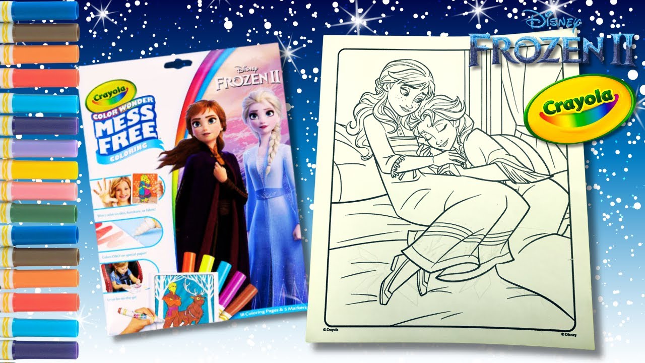 Coloring Disney Frozen 2 Elsa & Anna | Crayola Mess Free Coloring ...