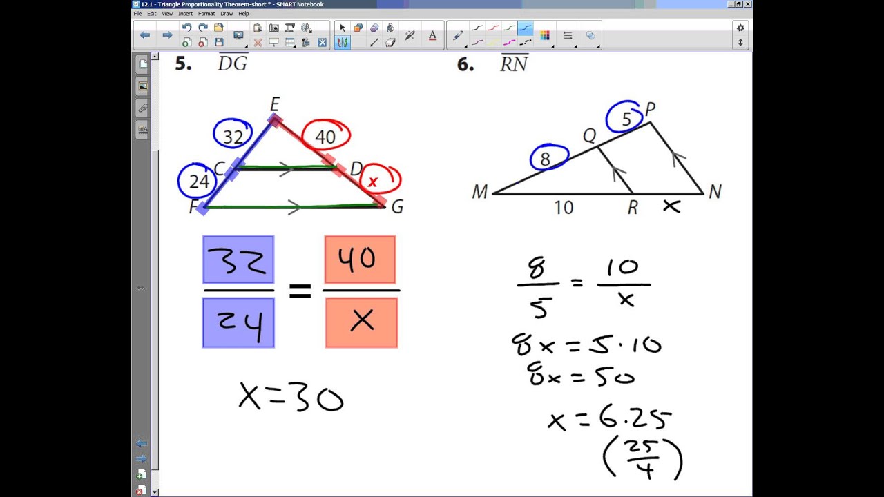 12 1 Triangle Proportionality Theorem YouTube