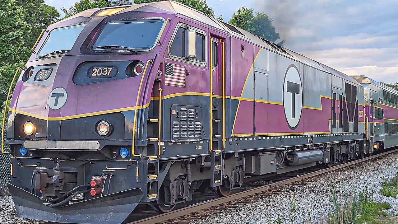 MBTA MPI HSP46 #2037 @ Trotter Road Crossing - YouTube