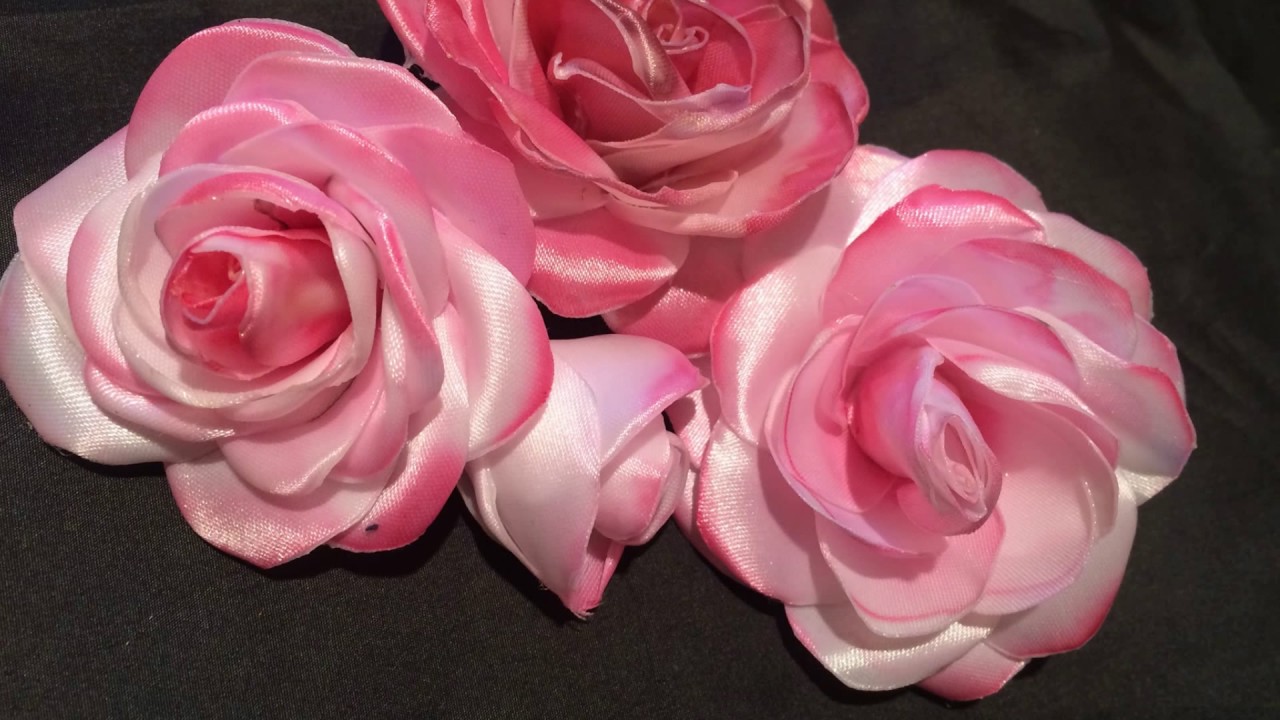 Diy Satin Ribbon Rose Flower Youtube