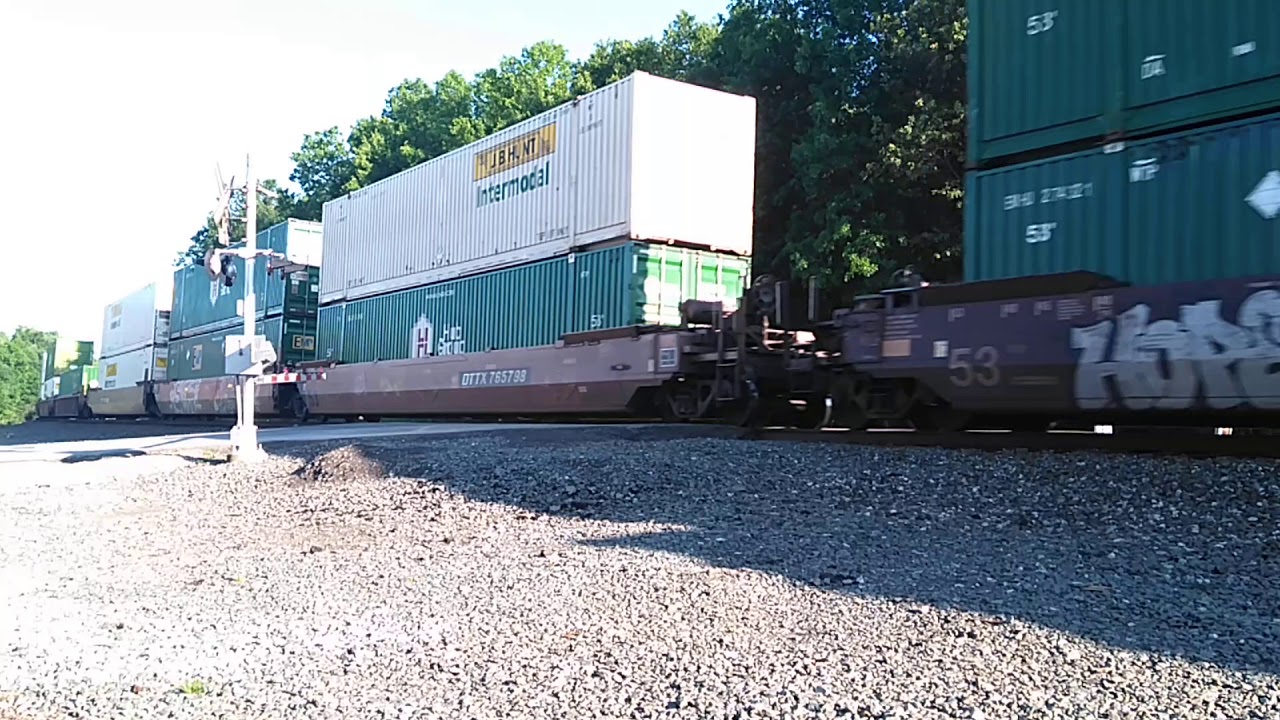 NS intermodal with NS tractor trailers - YouTube