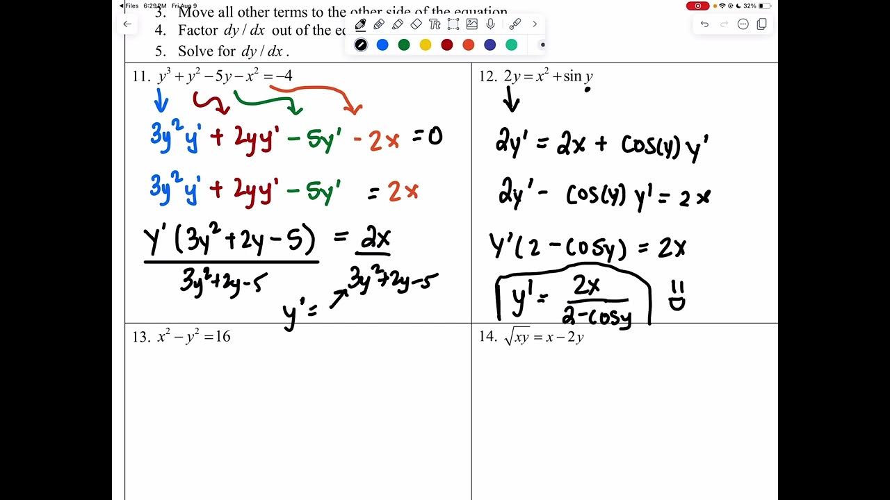 Implicit Differentiation Day 1 - YouTube