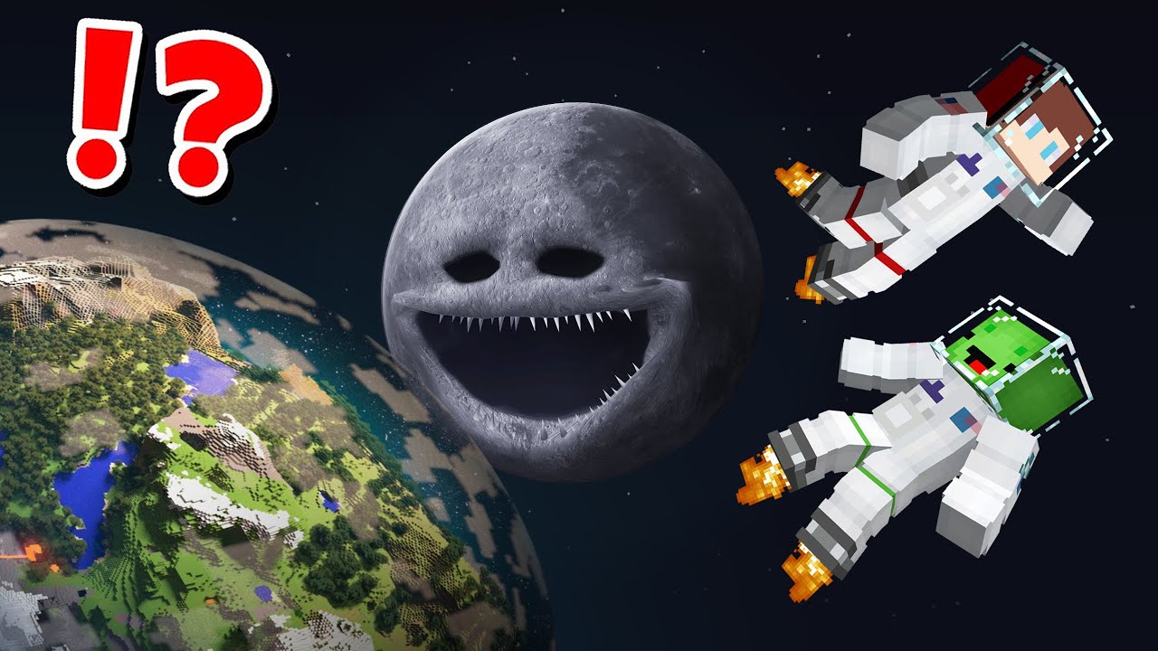 JJ and Mikey vs The MOON Wakes UP! COSMIC HORROR CHALLENGE in Minecraft - Maizen - YouTube