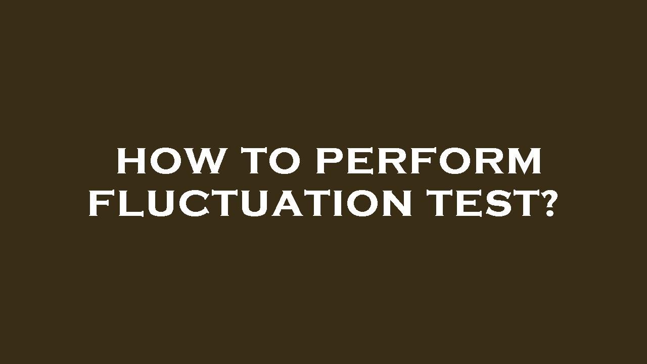 How to perform fluctuation test? - YouTube