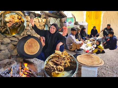 IRAN nomadic Life: 🥘The Joy of Nomadic Breakfast | Cooking Kale Pache for a Hearty Breakfast🍲⛺️
