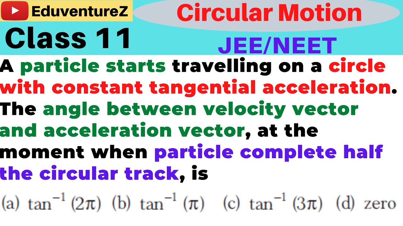 A particle starts travelling on a circle with constant tangential ...
