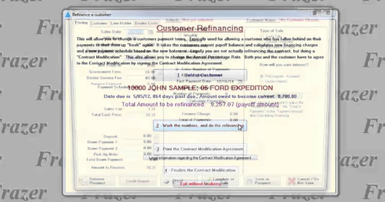 Frazer Tutorial - Customer Refinancing - YouTube