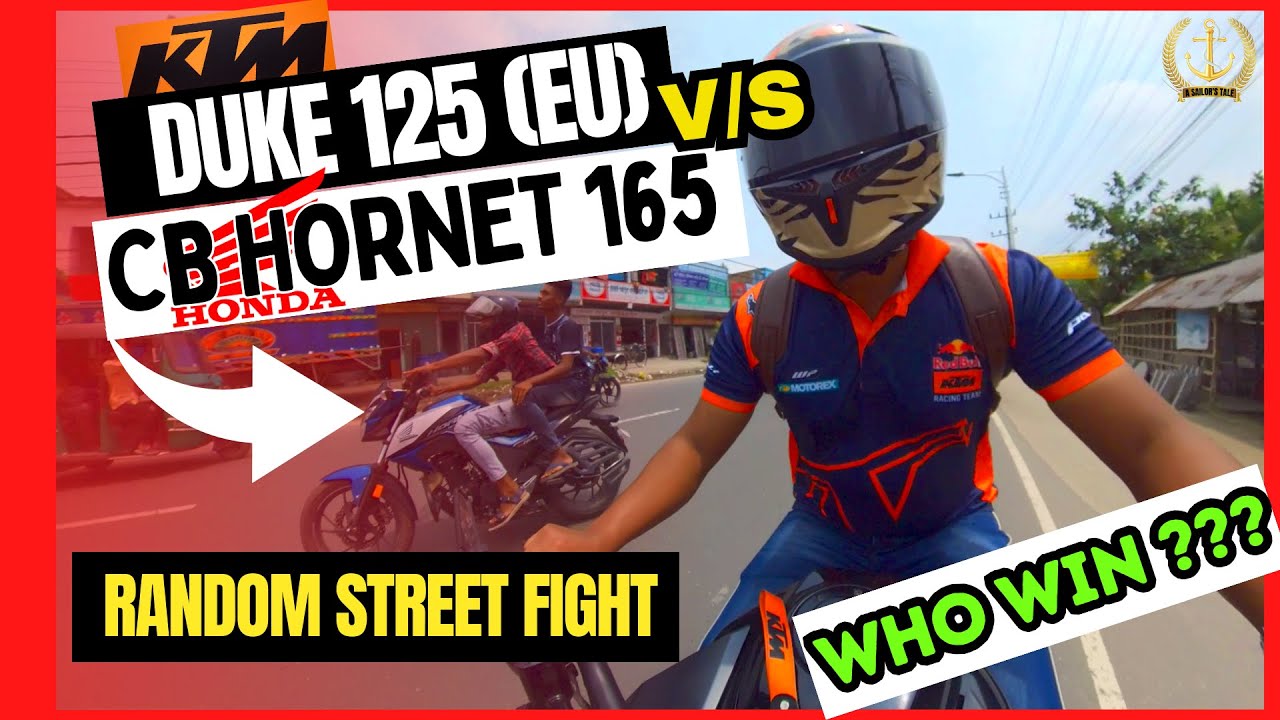 KTM Duke 125 European V/S Honda CB Hornet 165R | Random Street Fight ...