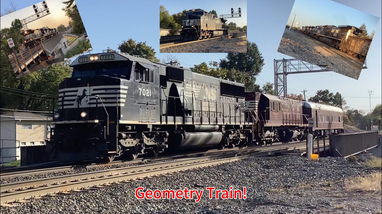 NS Geometry Train and other NS trains in Erlanger, KY - YouTube