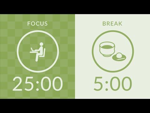25/5 Pomodoro Timer with Matcha 🍵 No Music 🔔 Bell Only | Study With Me for Deep Focus 💚