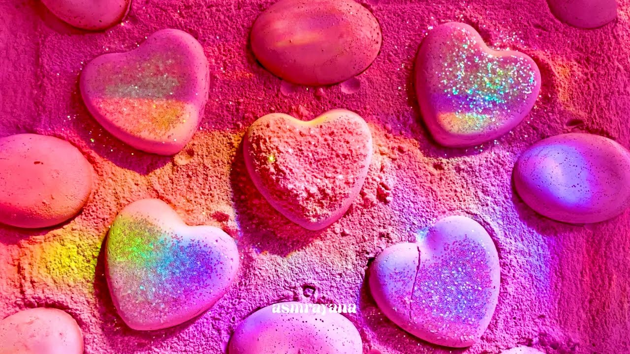 valentine's day dusty pink hearts | gym chalk asmr | sleep aid | stress ...