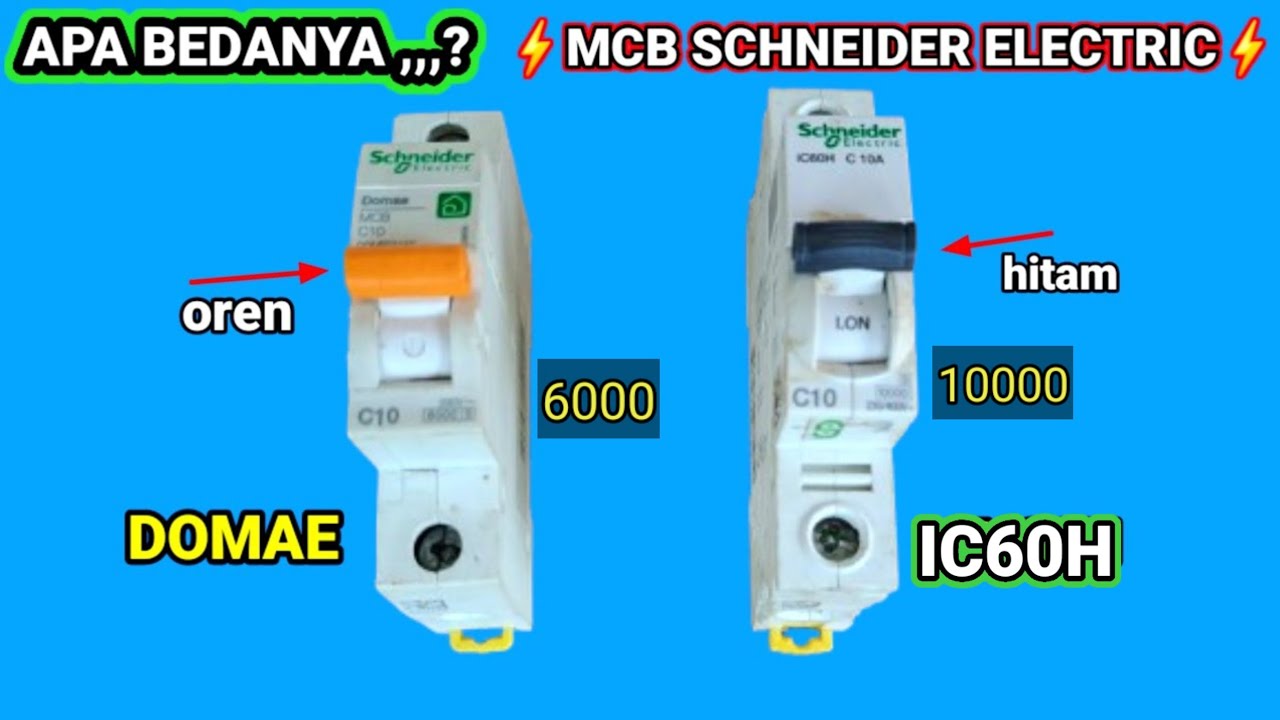 2 PERBEDAAN MCB SCHNEIDER ELECTRIC [ TIPE IC dan Tipe Domae SCHNEIDER ELECTRIC ] - YouTube