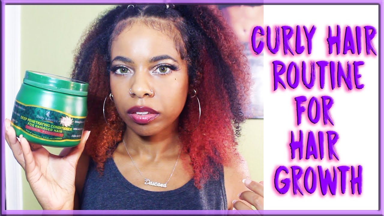 CURLY HAIR ROUTINE FOR HAIR GROWTH! - YouTube