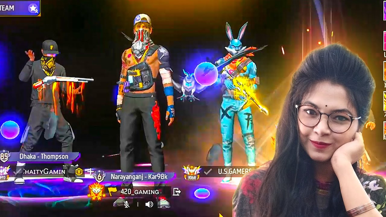 V Badge যখন আমার সাথে | Free Fire Best Gameplay,Chaity Gaming,Us Gamers Live,Kawsar Gamers - YouTube