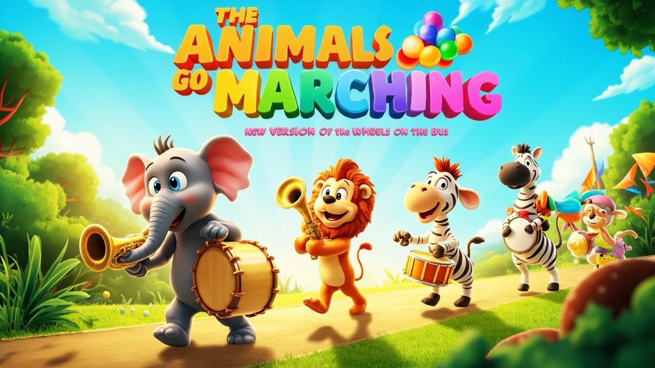 The Animals Go Marching 🐘 | Fun Animal Song for Kids | New Version of ...