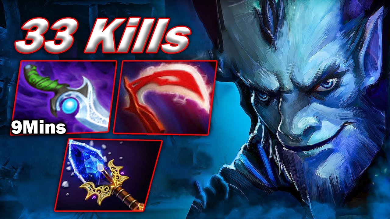 9Mins 33Kills Insane Burst Damage Diffusal Blade Riki Dota 2 - YouTube