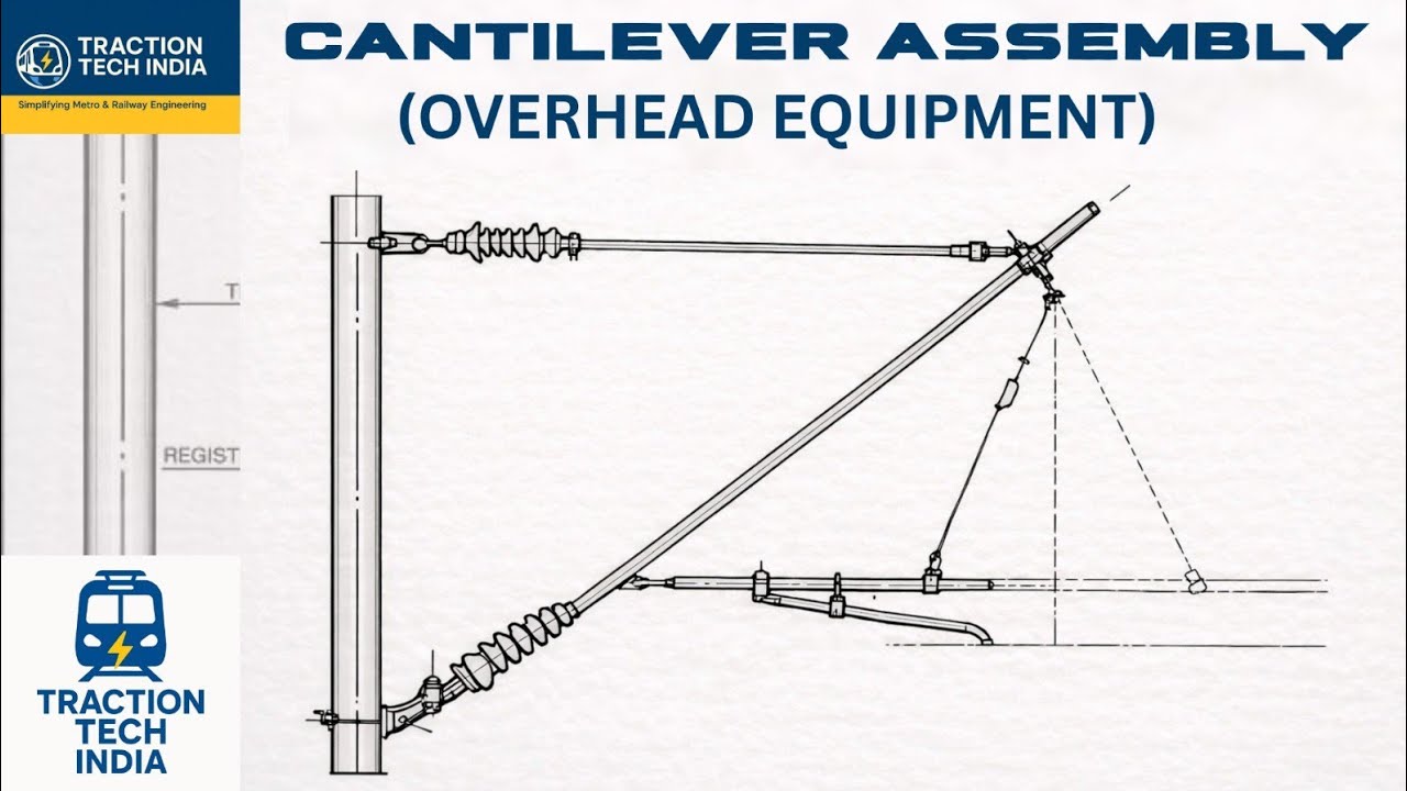 OHE Cantilever Assembly Normal | हर पार्ट का काम | Railway ...