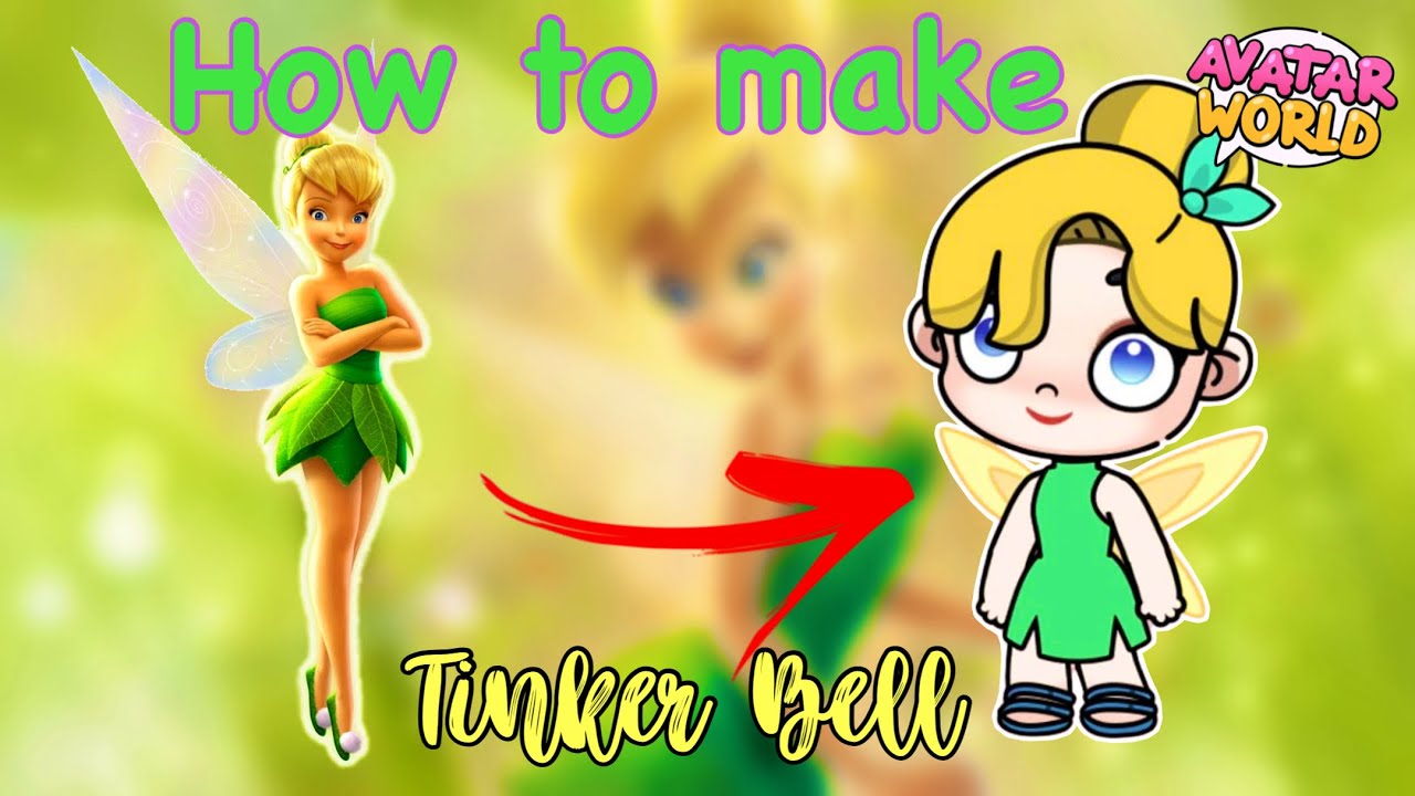 HOW TO MAKE TINKER BELL 🖤 💗 into AVATAR WORLD CHARACTER ! #avatarworld ...